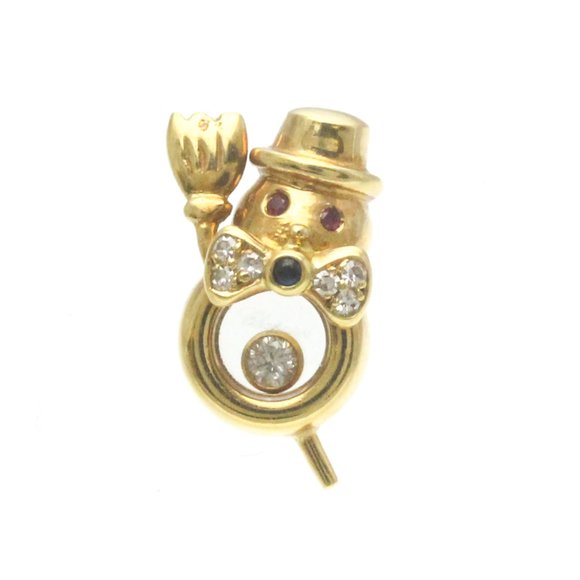 Chopard | Jewelry | Chopard Snowman Yellow Gold 8k Diamondrubysapphire ...